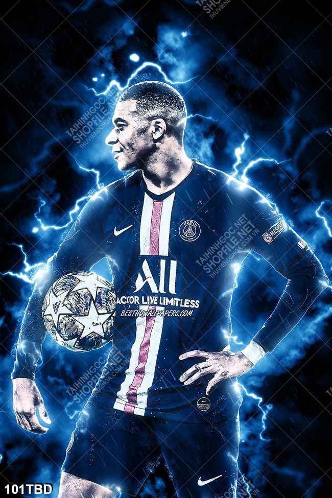 File vector psd cầu thủ bóng đá Kylian Mbappé